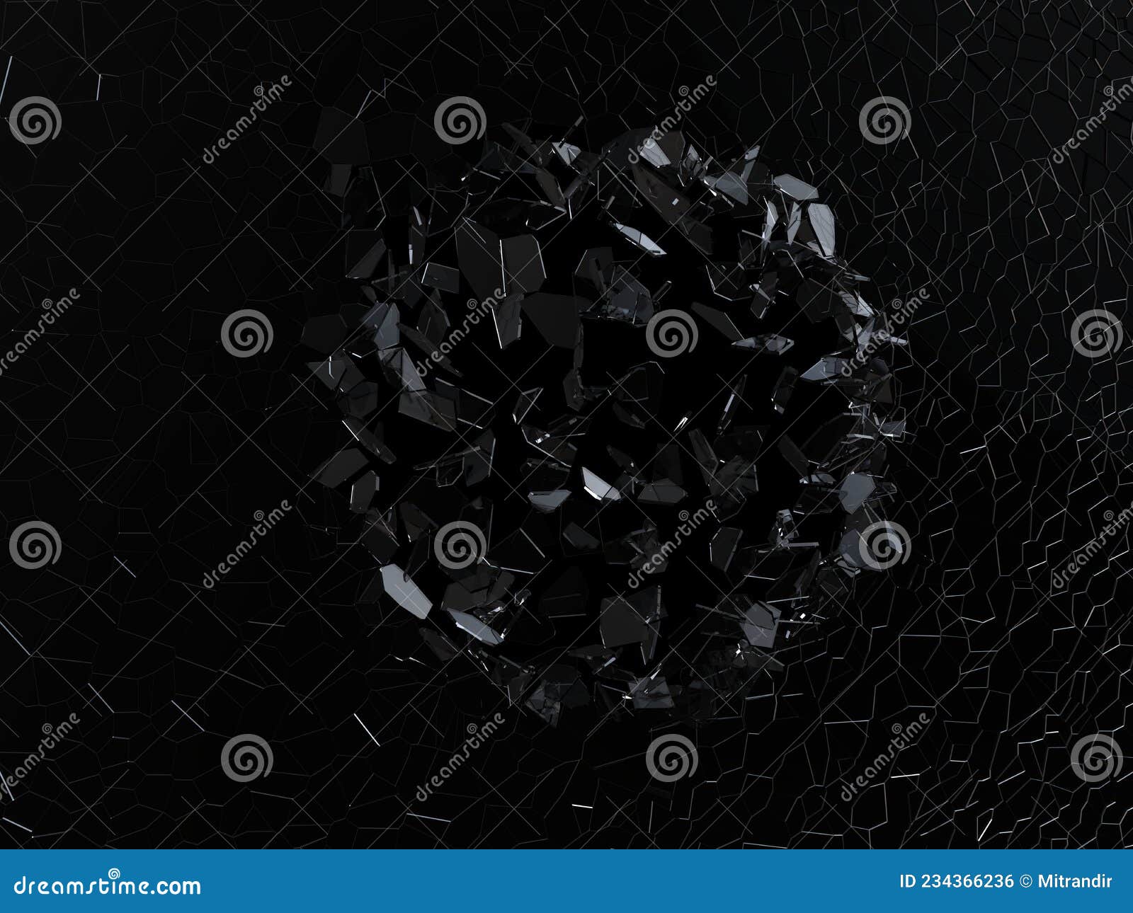 Glass Window Panel Exploding into Thousand Little Pieces Stock ...