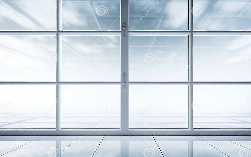 A Glass Window Panes on the White Background -Generative Ai Stock ...