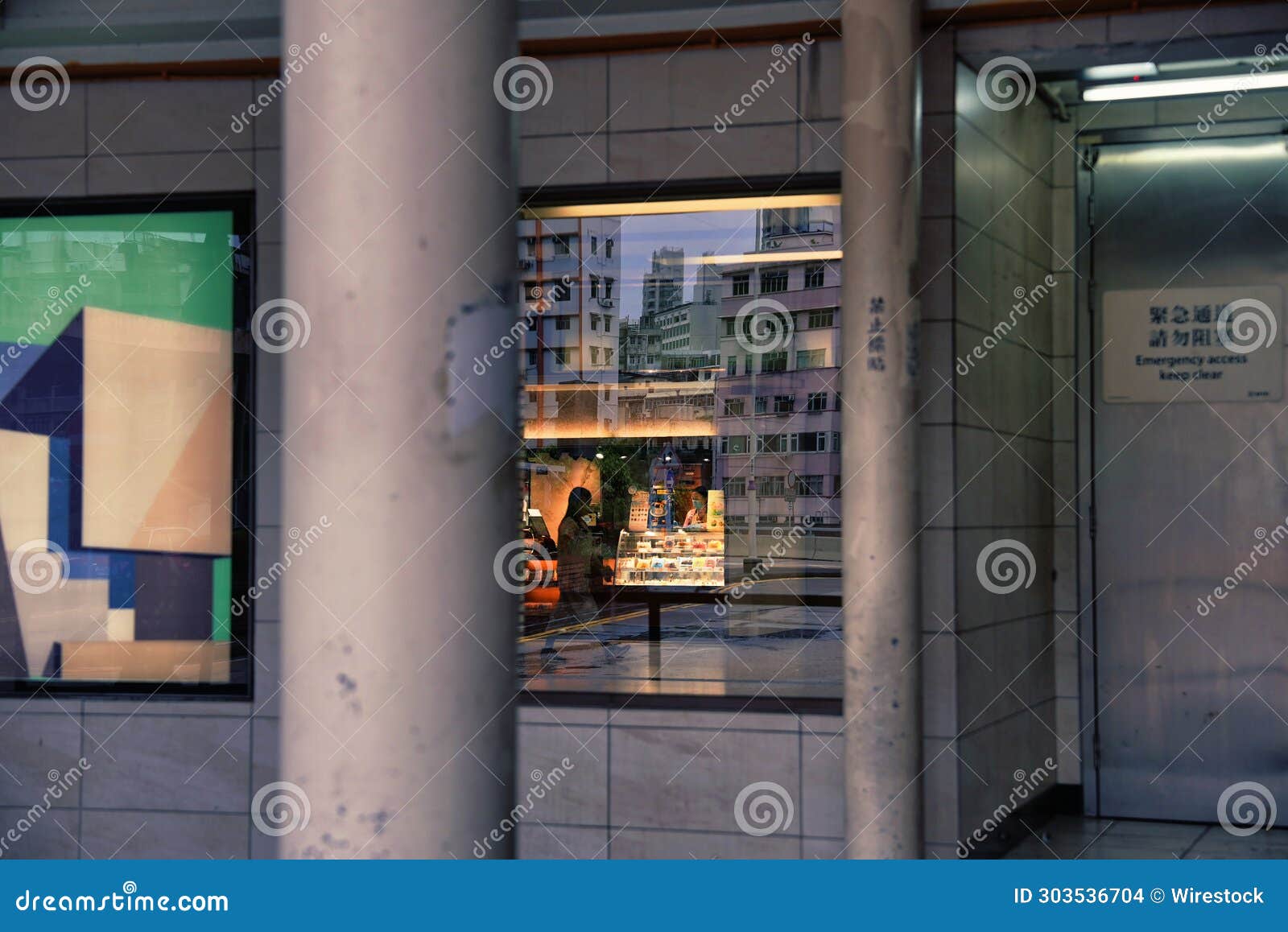 Glass Window of a Store in Hong Kong Stock Photo - Image of kong, lines ...