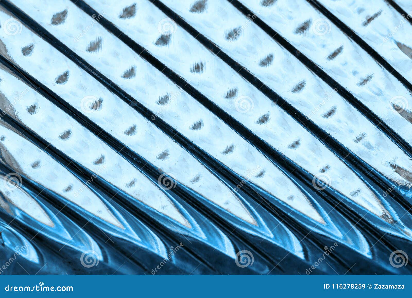 Glass Window with Strips in a Hue of Blue Color, Strip Format Abstract ...