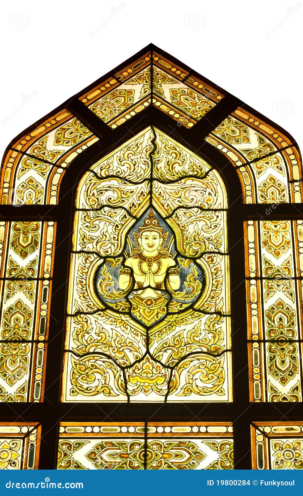 Glass Window In Temple Thailand Stock Photo - Image of oriental ...