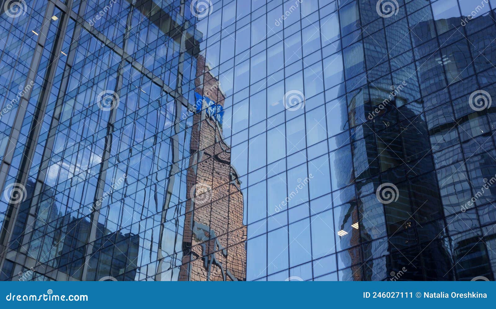 Glass Window Wall of Skyscraper with Reflection Stock Image - Image of ...