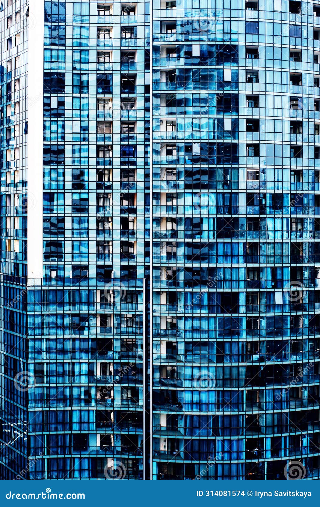 Glass Windows and Balconies of a Skyscraper Stock Photo - Image of ...
