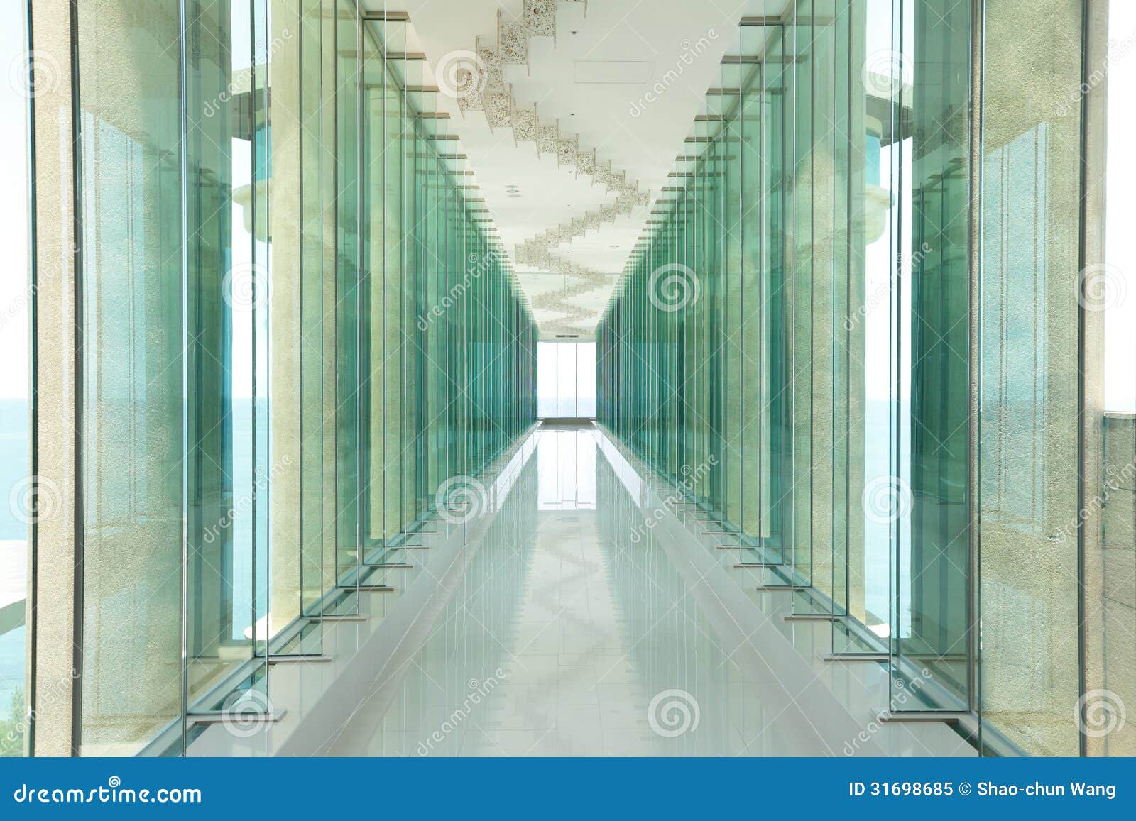 Glass Windows and Passageway Stock Image - Image of business, modern ...