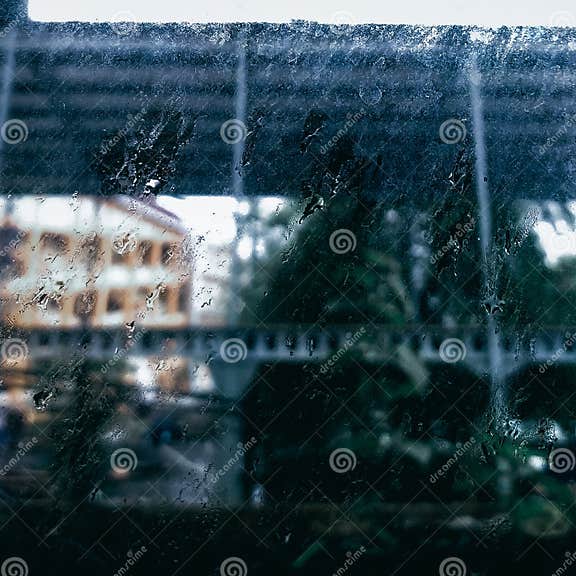 Glass Windows with Rain Dew Stock Image - Image of sunlight, roof ...