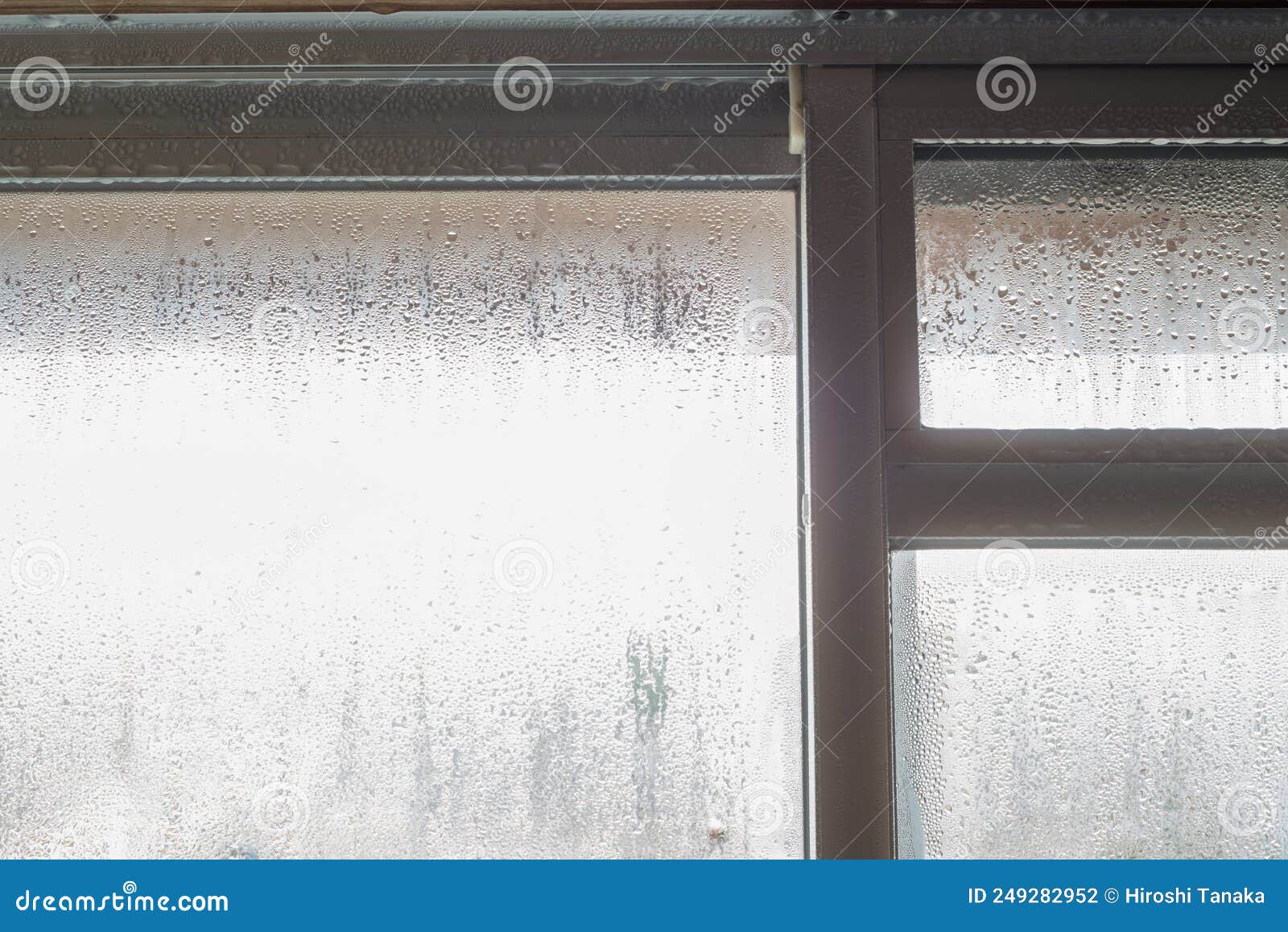 Condensation glass windows stock photo. Image of house - 249282952
