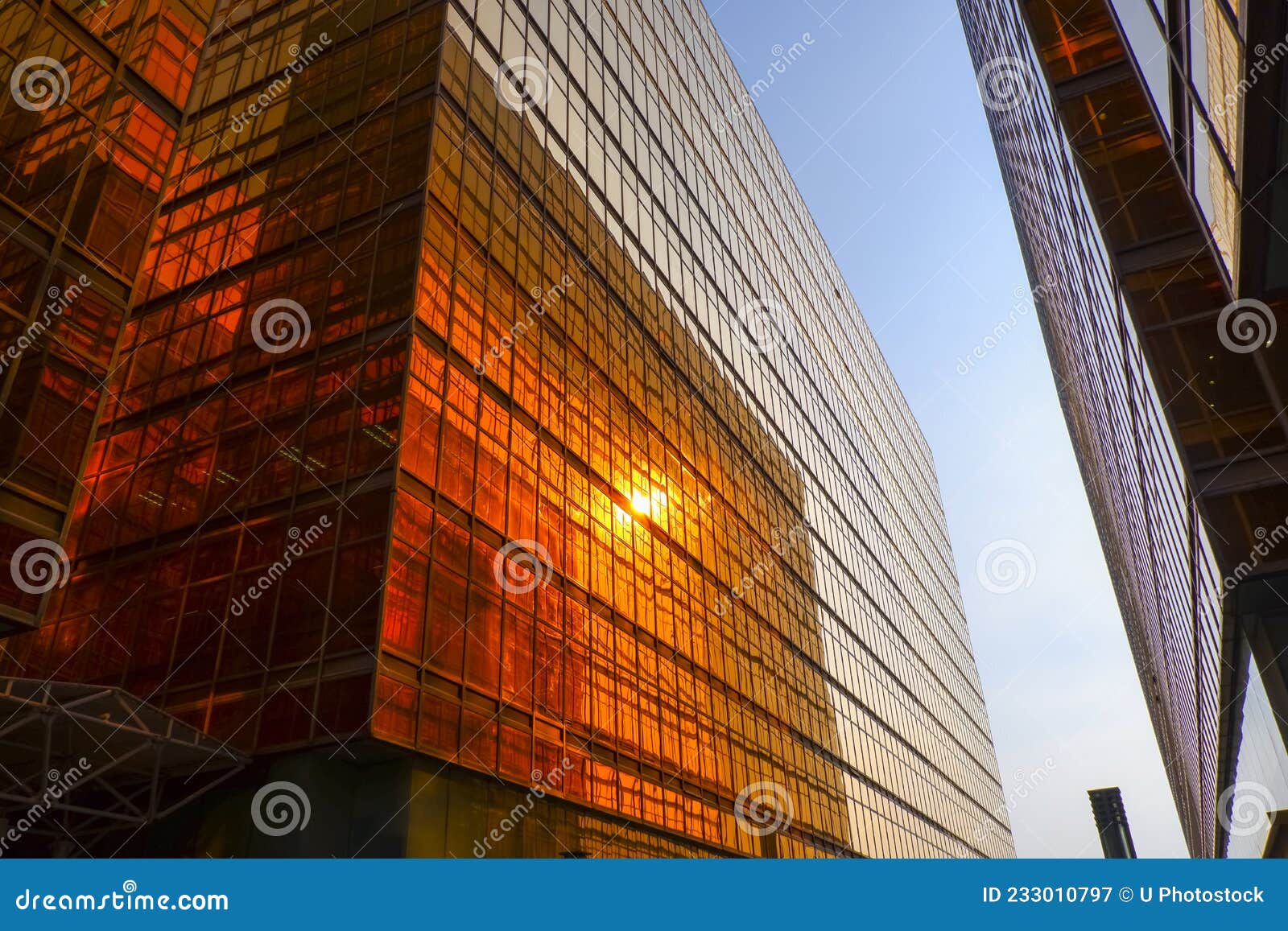 Glass Windows Wall of Highrise Building Stock Image - Image of downtown ...
