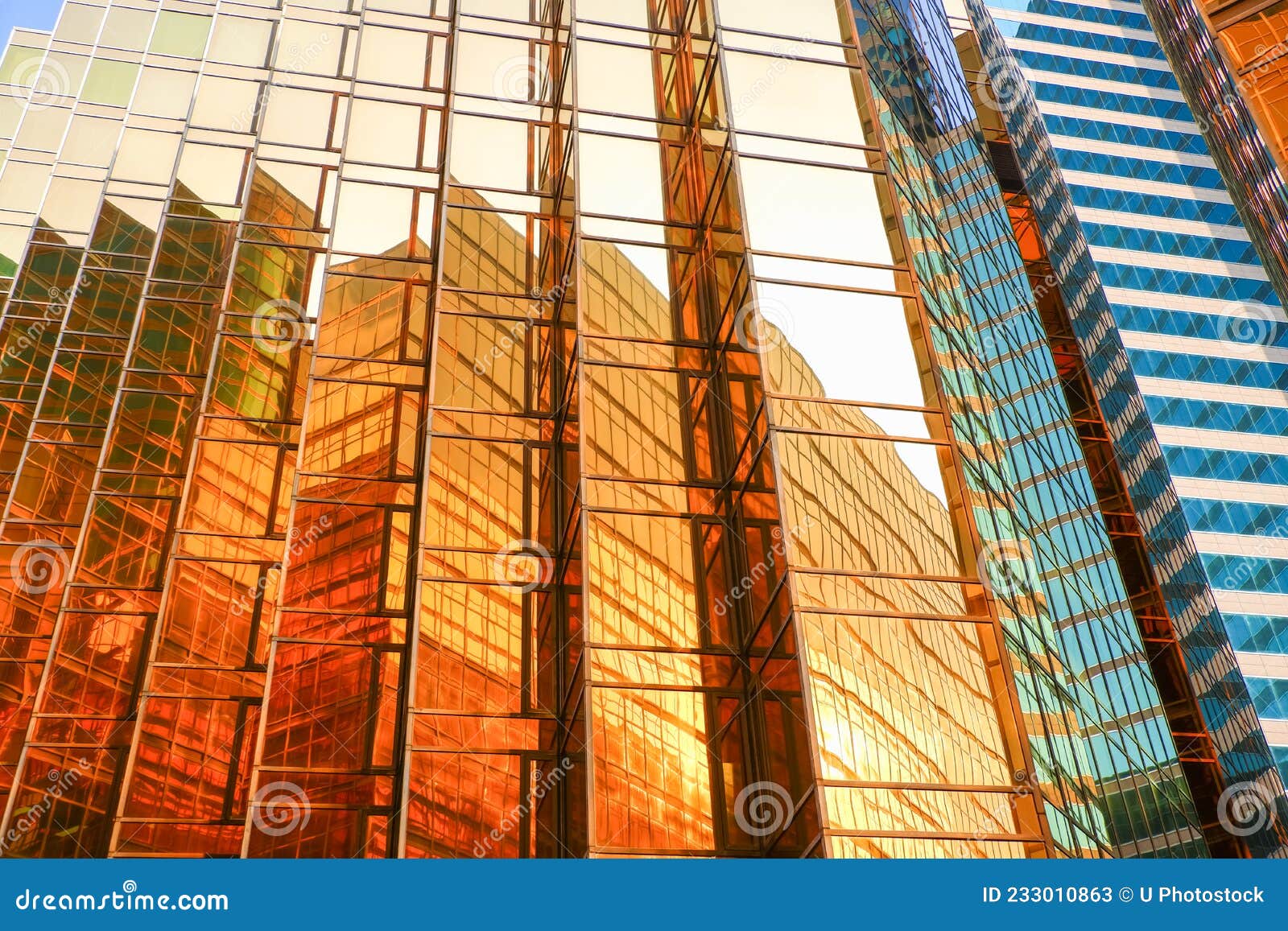 Glass Windows Wall of Highrise Building Stock Image - Image of ...