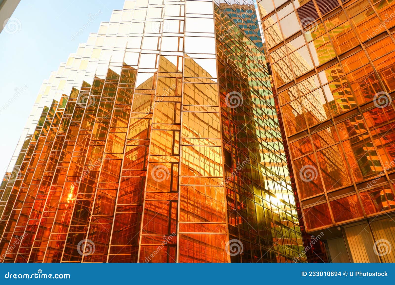 Glass Windows Wall of Highrise Building Stock Photo - Image of mirror ...