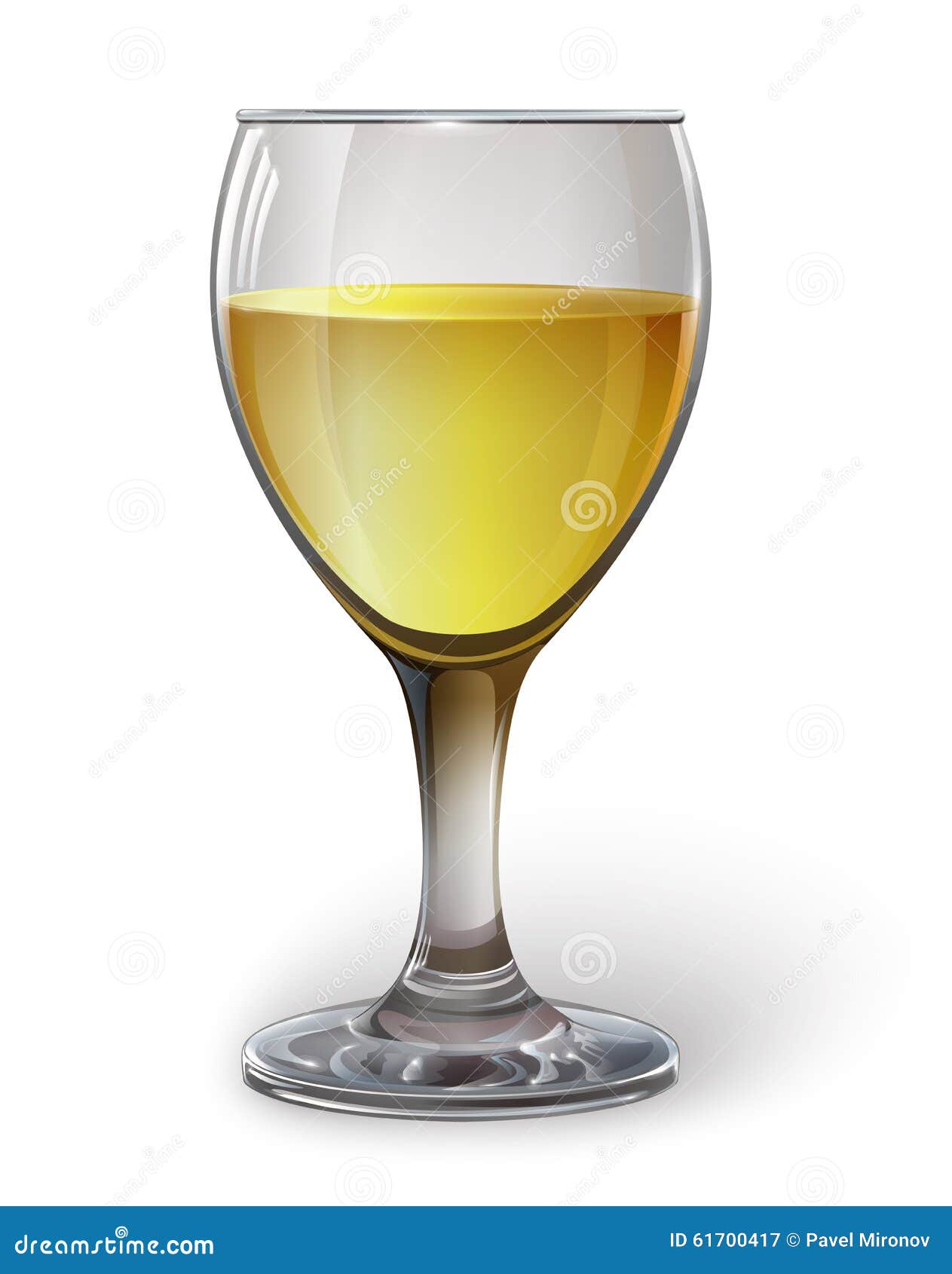 Glass Wine Glass with White Wine, Cider. a Realistic, Transparent ...