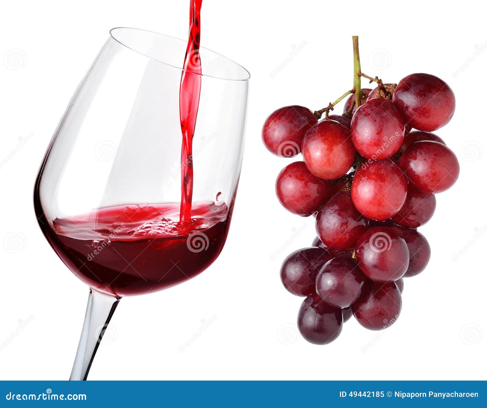 Glass of wine and grapes stock image. Image of harvest - 49442185