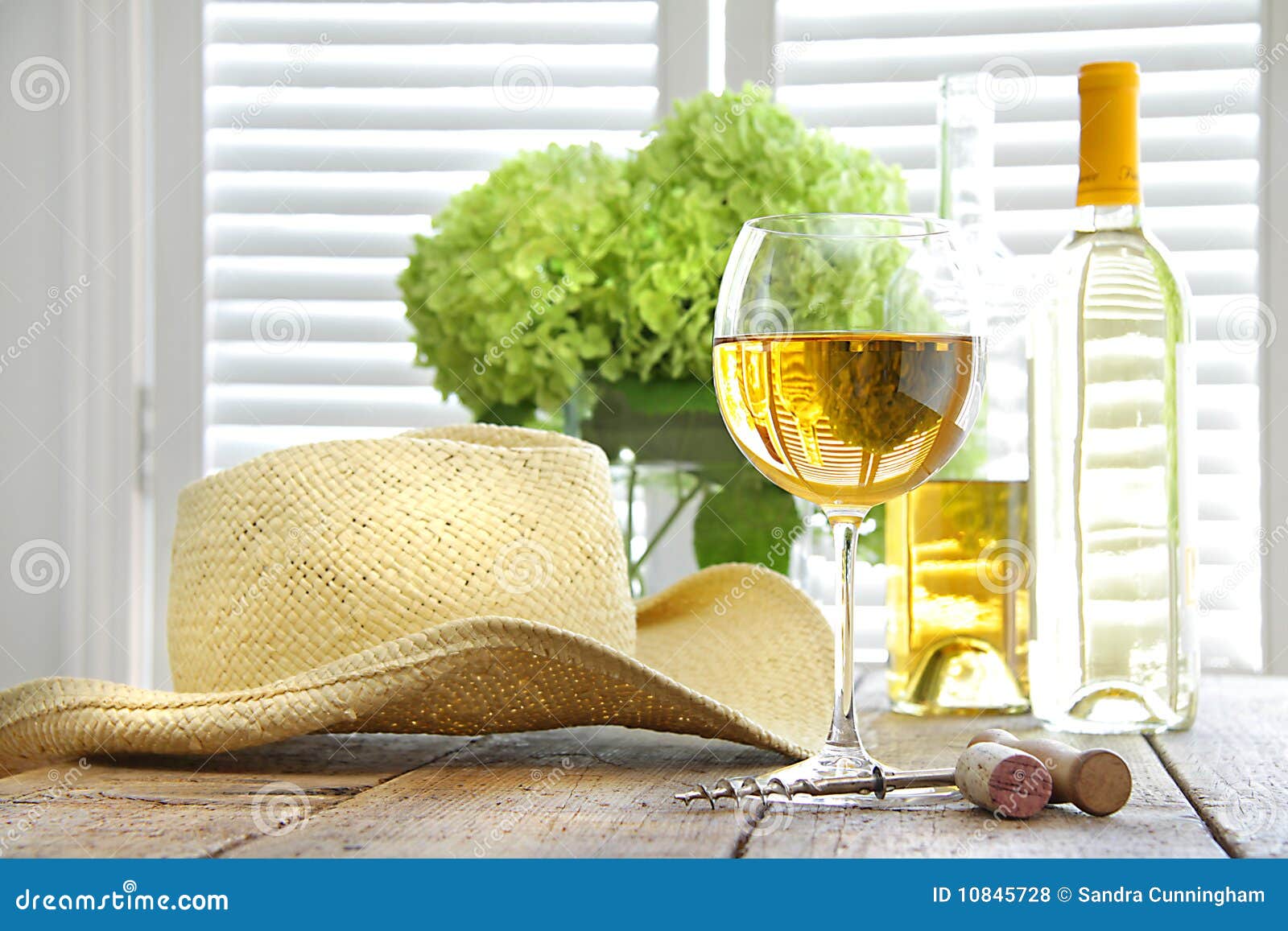 Glass of Wine with Hat on Table Stock Photo - Image of lots, still ...