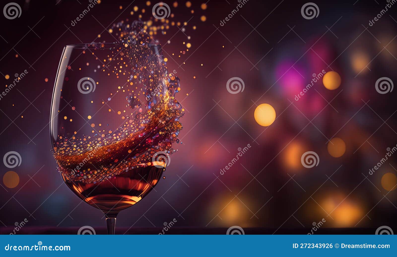 A Glass of Wine with a Splash of Wine in it Stock Illustration ...