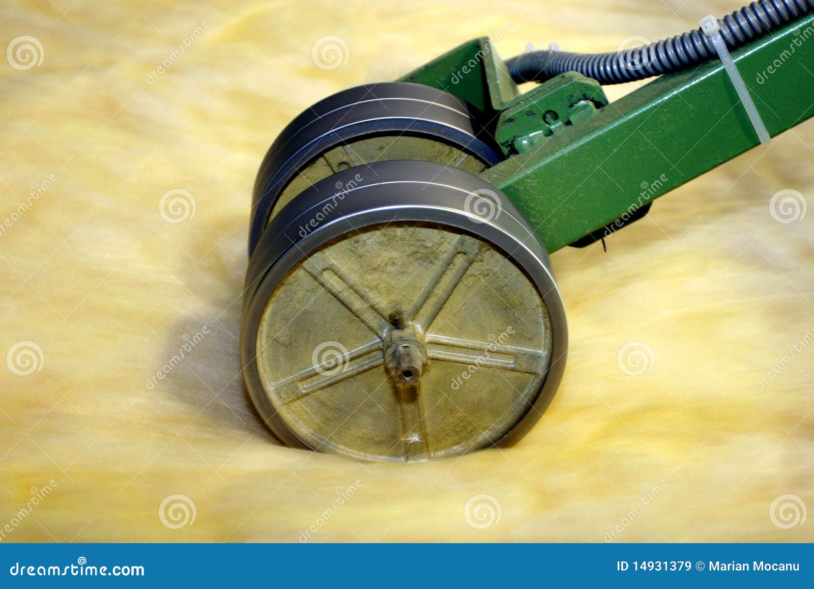 Glass Wool Insulation. The Worker Insulates The House Standing On The ...