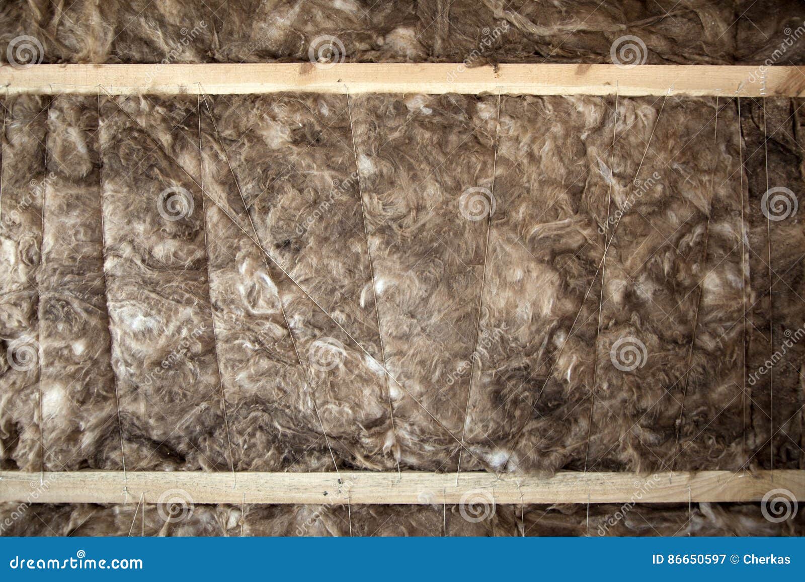 Glass Wool Insulation. The Worker Insulates The House Standing On The ...