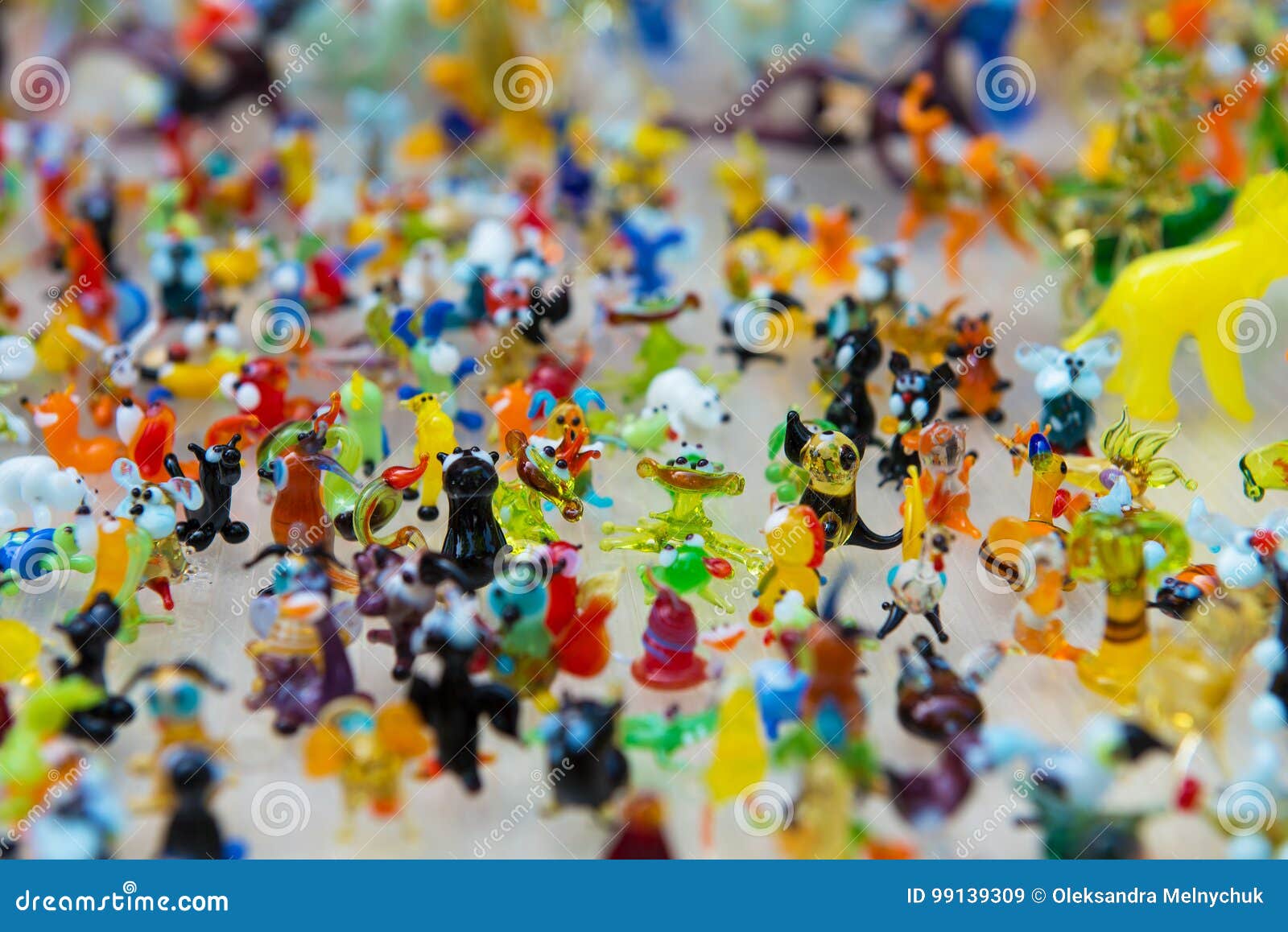 Glass Work of Tiny Figures of Animals Stock Image - Image of figurine ...