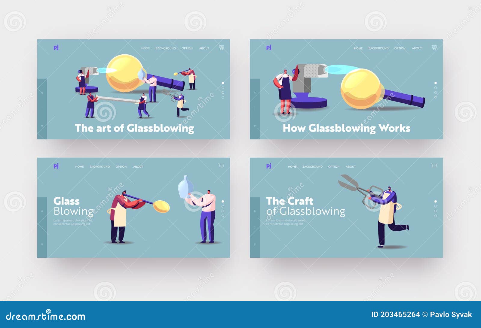 Tiny Glassblower Character Blowing Huge Yellow Glass Bubble Piece For ...