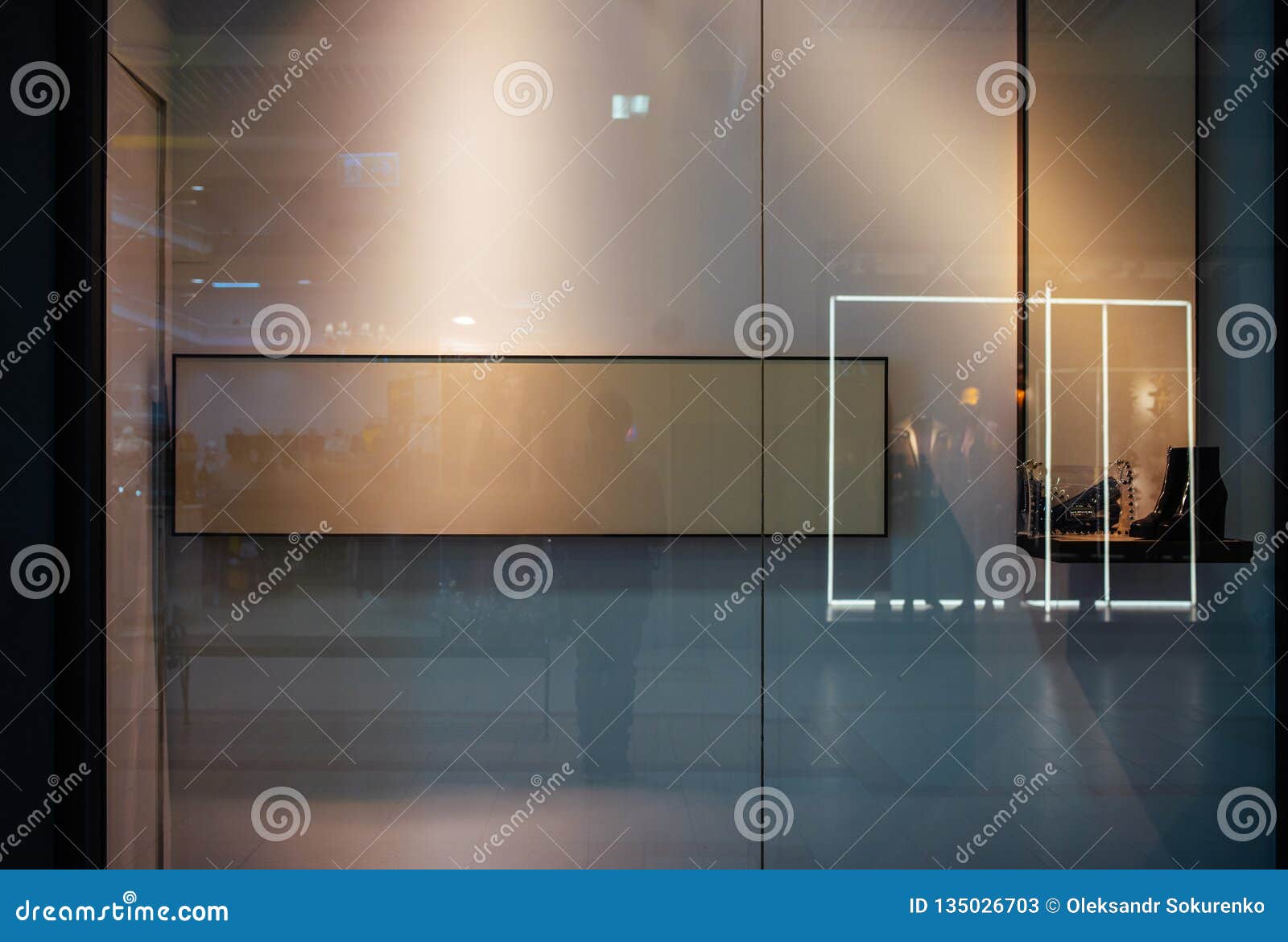 Glassed Store Window with Reflection Stock Image - Image of fashion ...
