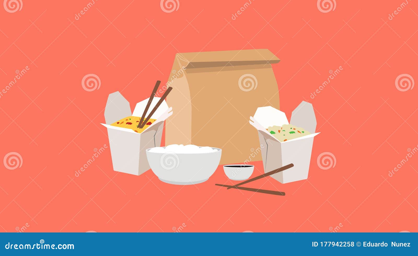 Takeaway Food Banner Template With Delicious Fast Food Dishes ...