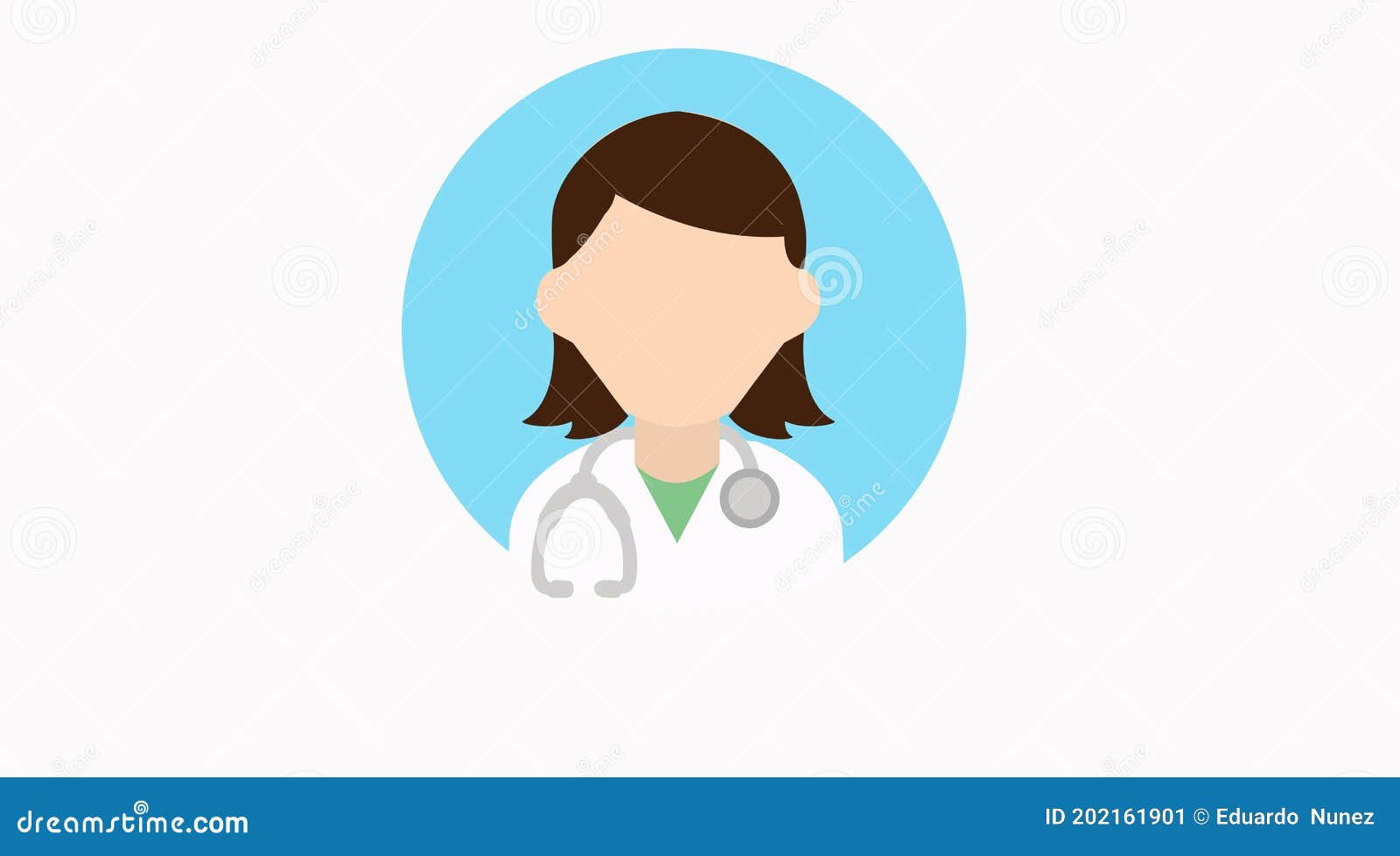 Color Round Female Doctor Icon or Sign Stock Vector - Illustration of ...