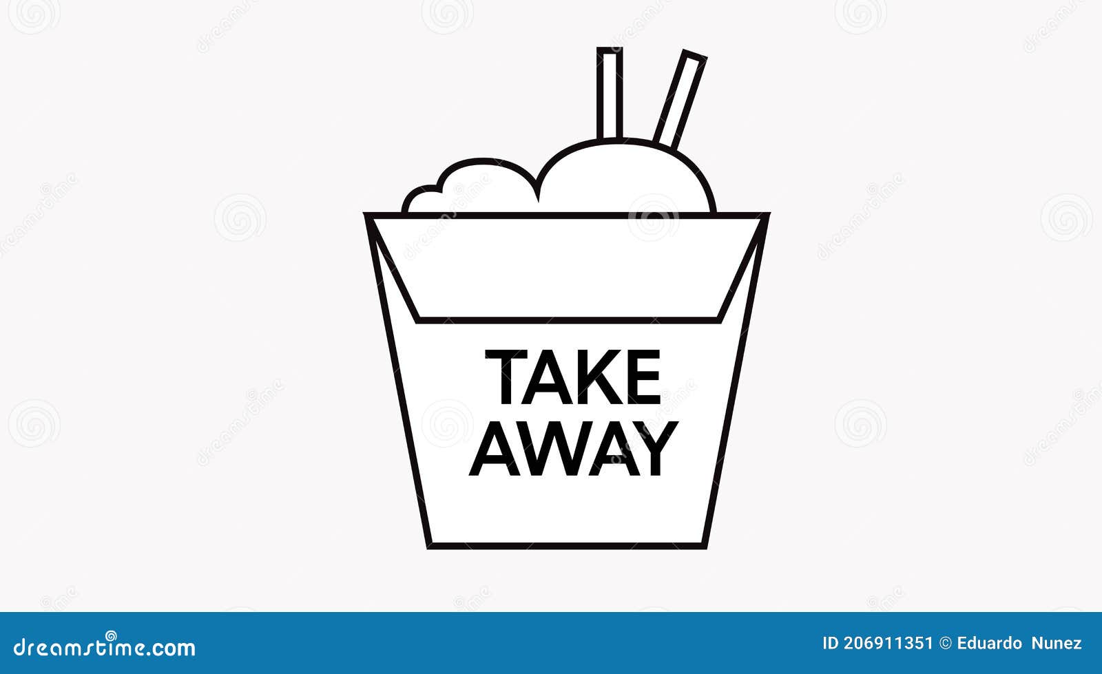 Black and White Take Away Asian Food Box Stock Vector - Illustration of ...