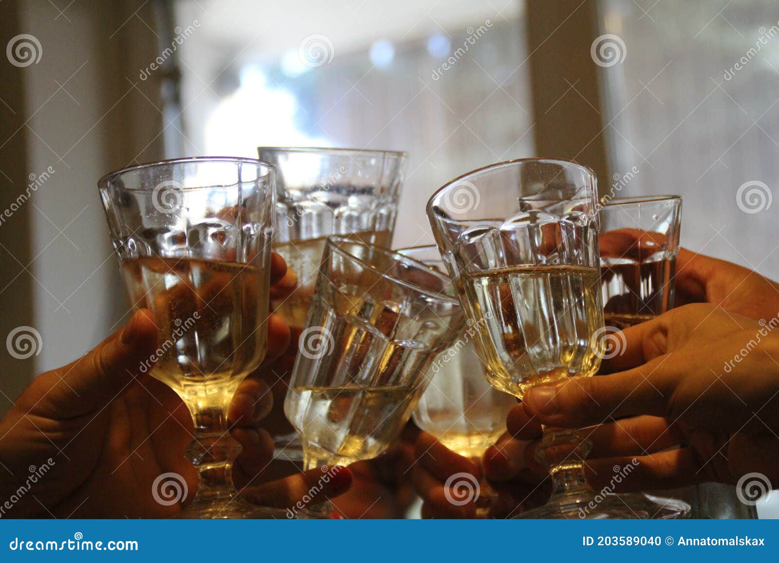Glasses with Alcohol, Toast, Cheering, Celebrating Together Stock Photo ...