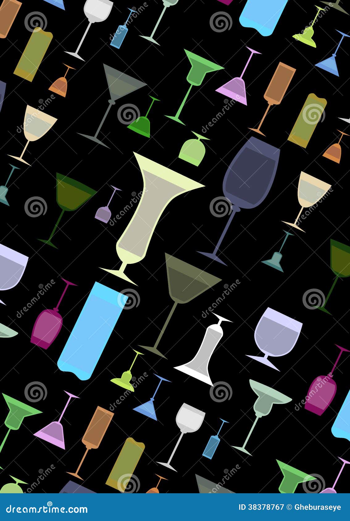 Colorful Glasses Background Stock Illustration - Illustration of ...