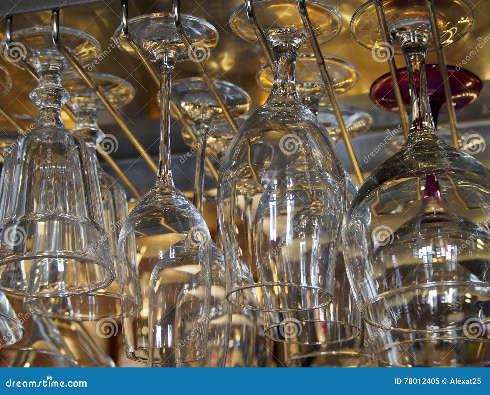 Glasses in a bar stock image. Image of beverage, celebrate - 78012405