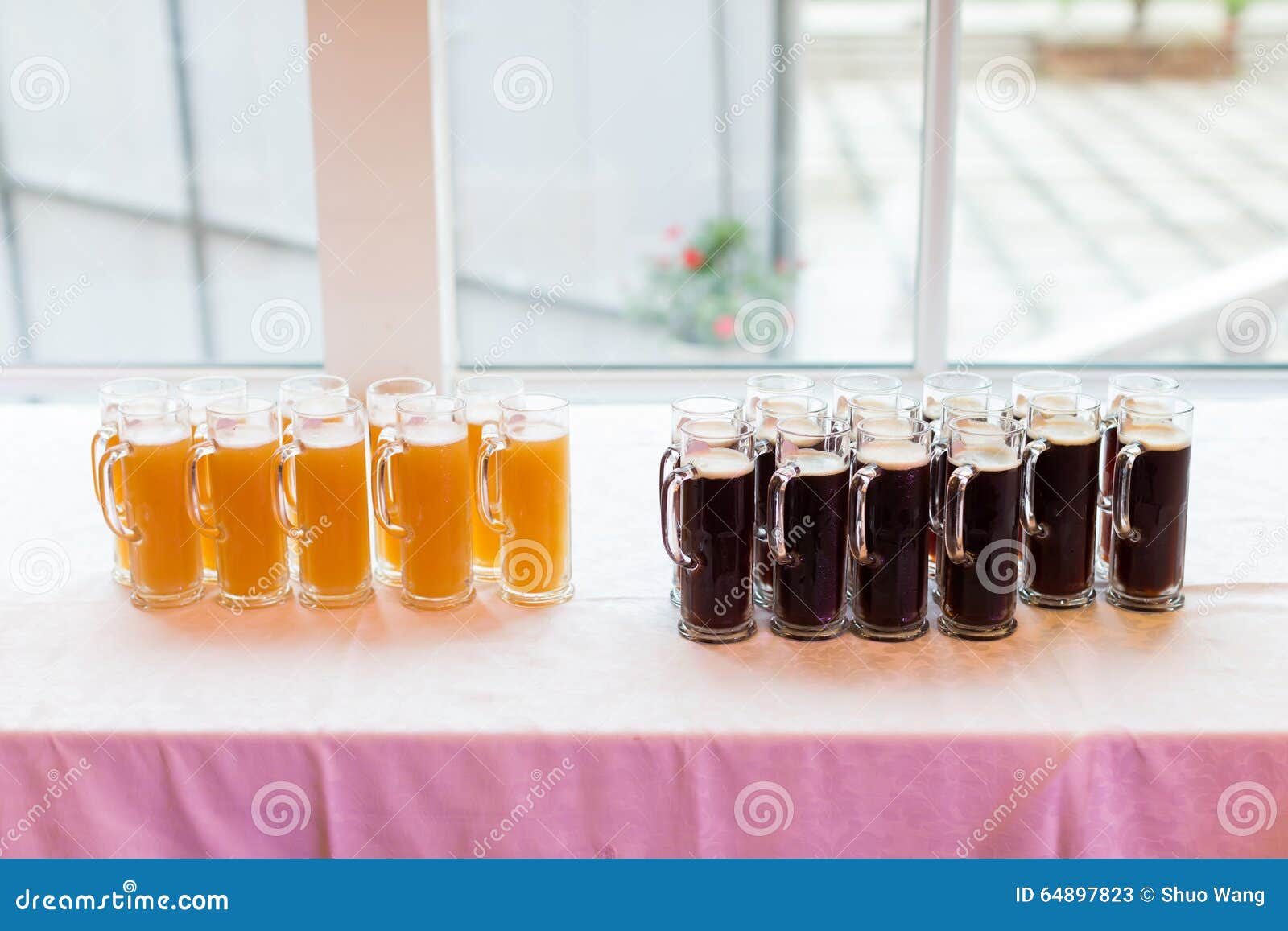 Glasses of beer and cola stock image. Image of brewery - 64897823