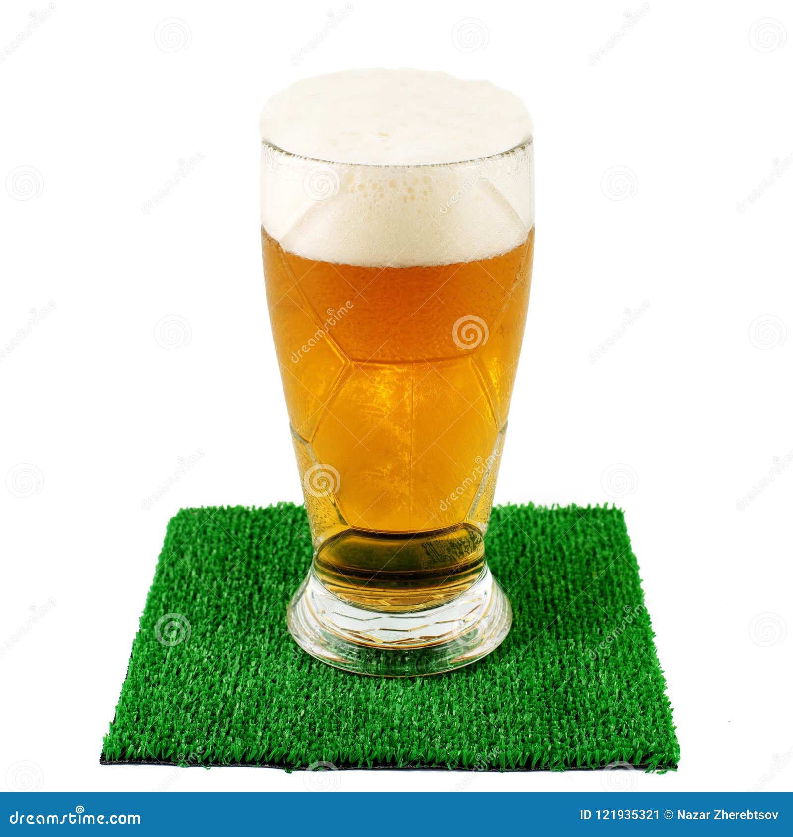Glasses of Beer on Green Grass at Table Stock Image - Image of grass ...