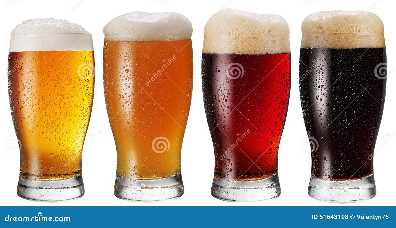 Glasses of Beer on White Background. Stock Photo - Image of background ...