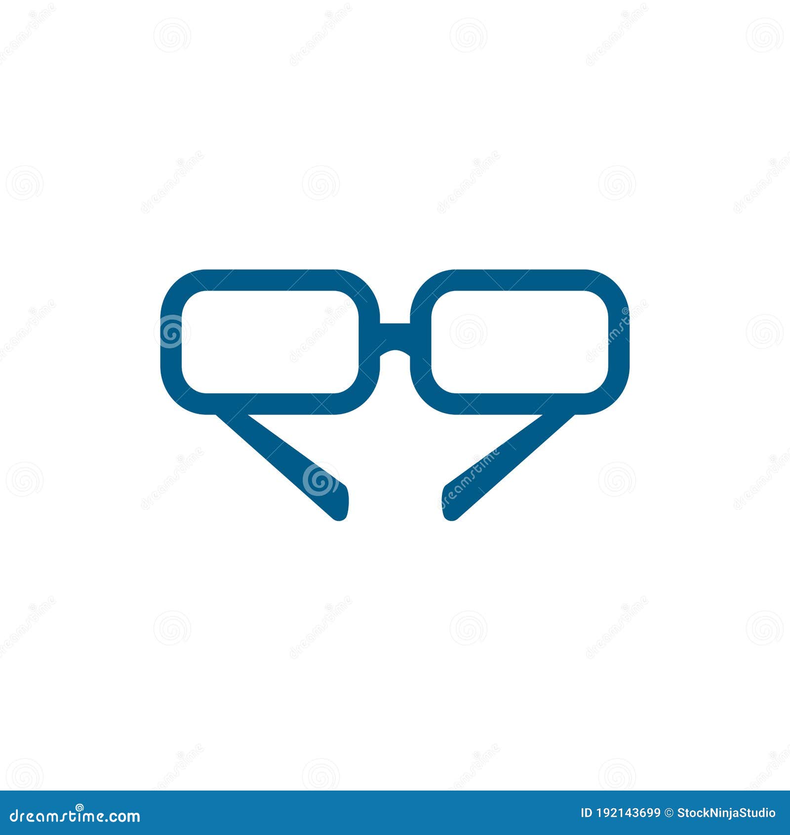 Glasses Blue Icon on White Background. Blue Flat Style Vector ...