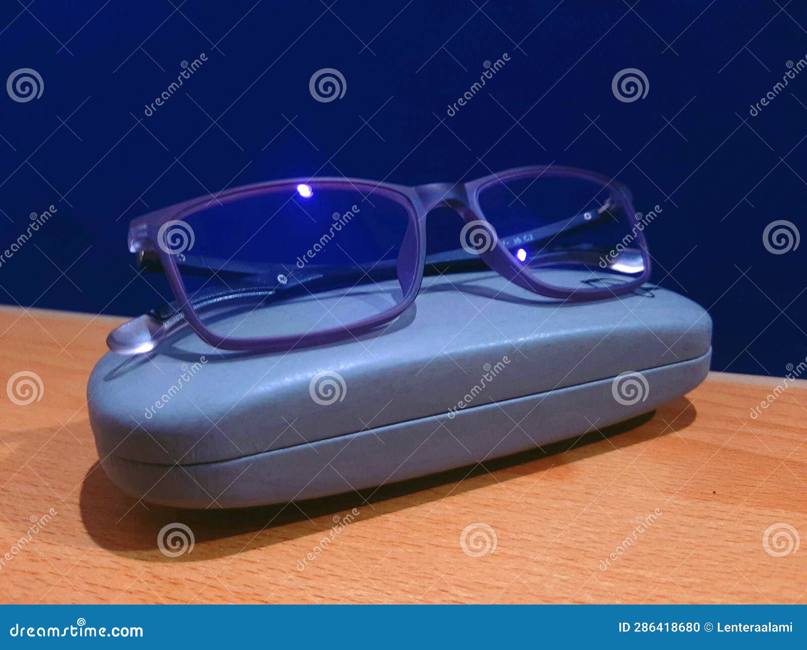 Glasses with Blue Light Reflection Stock Photo - Image of computer ...