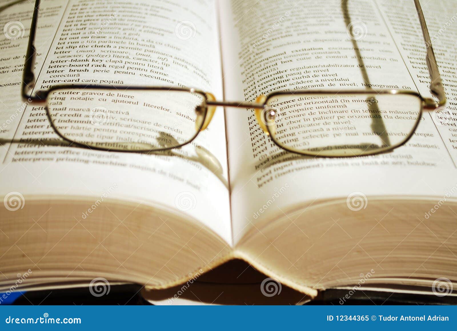 Glasses on Book stock image. Image of read, open, student - 12344365