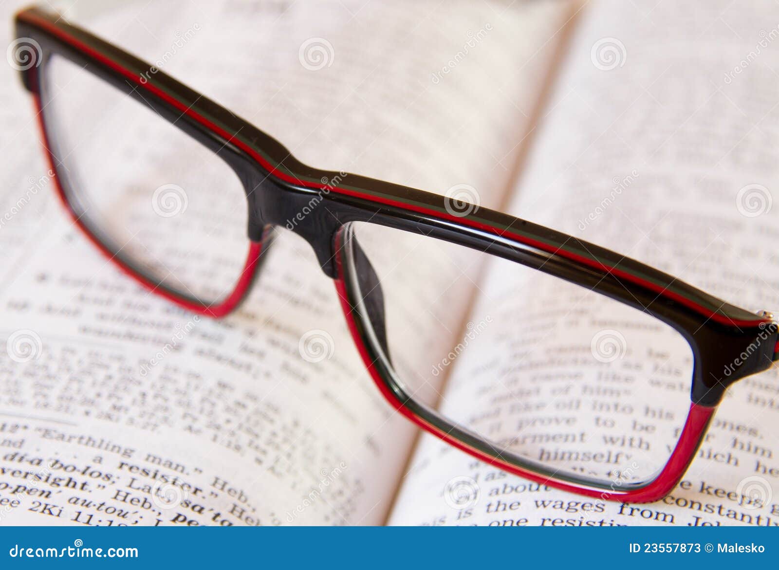 Glasses on a book stock image. Image of book, message - 23557873