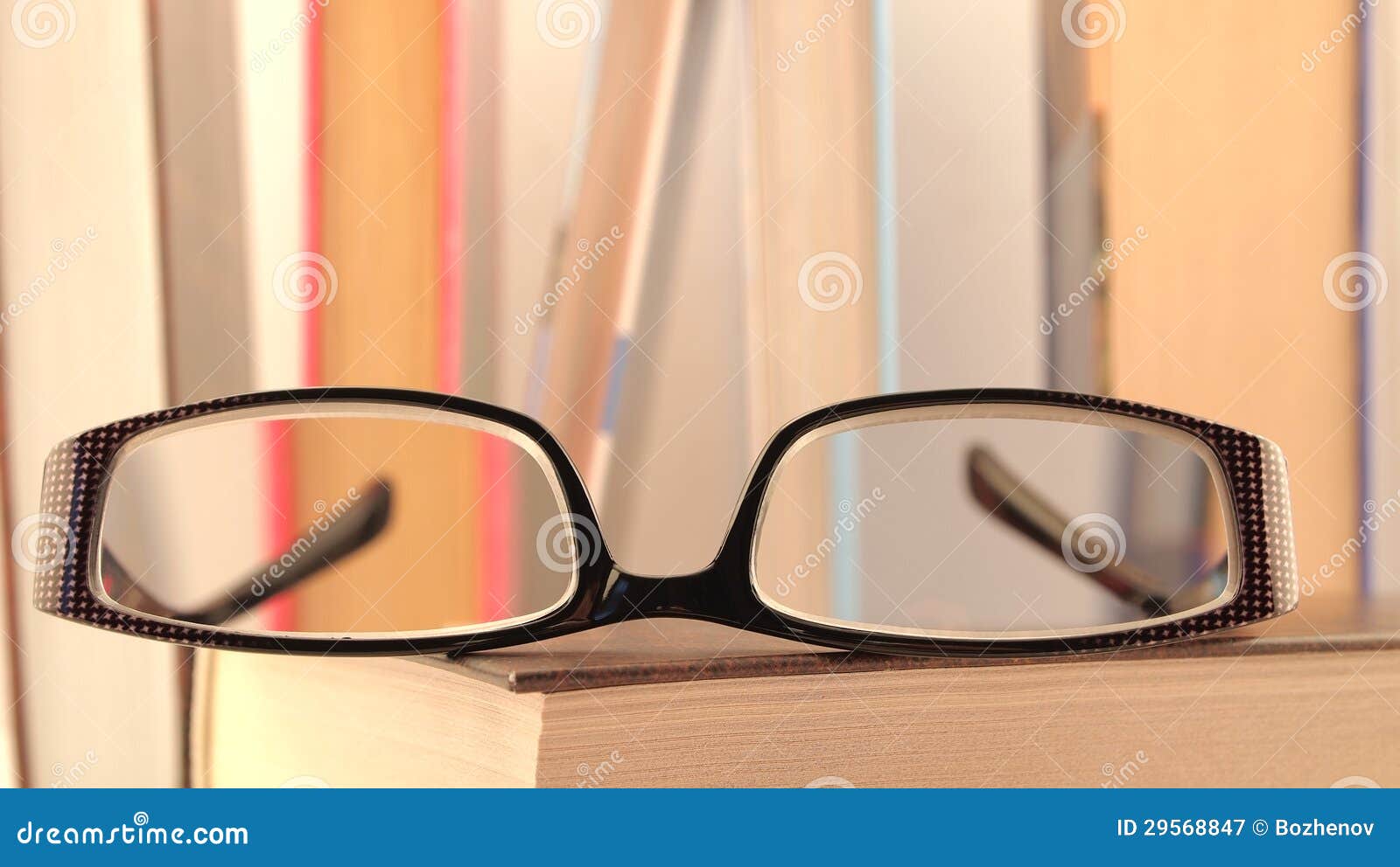 Glasses and the book stock image. Image of thick, literature - 29568847