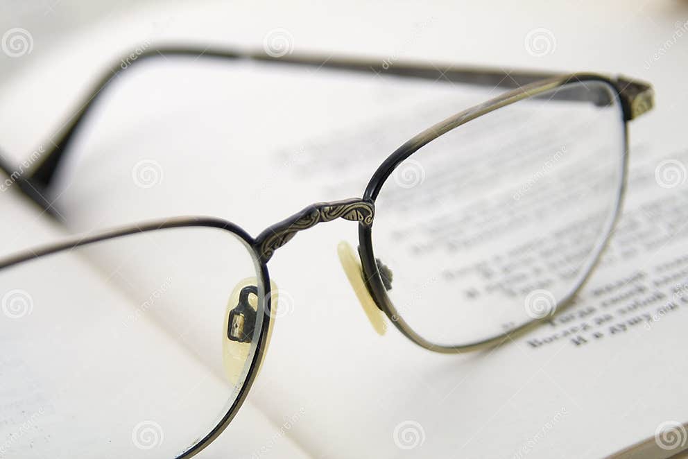 Glasses on the book. stock photo. Image of document, strategy - 8699342