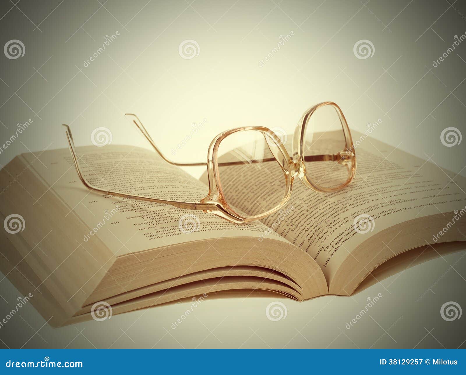 Glasses and Book-Vintage stock image. Image of woman - 38129257