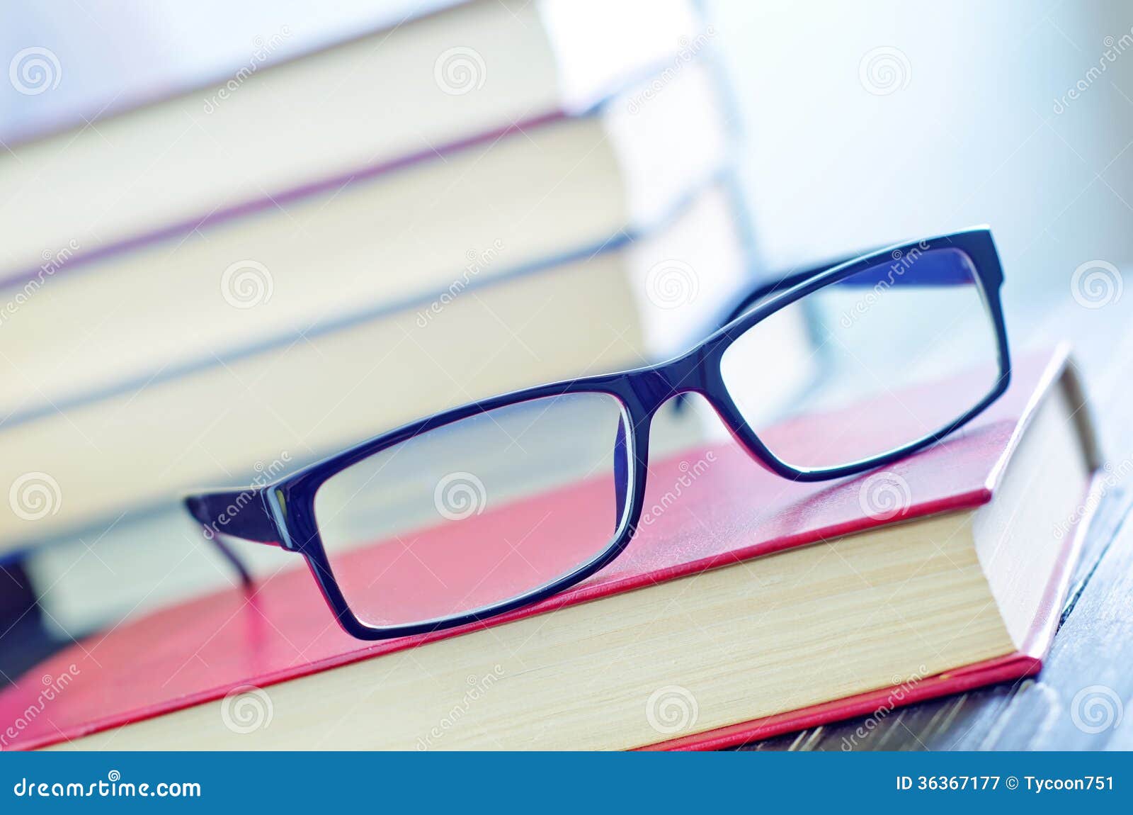 Glasses and books stock image. Image of lens, highschool - 36367177