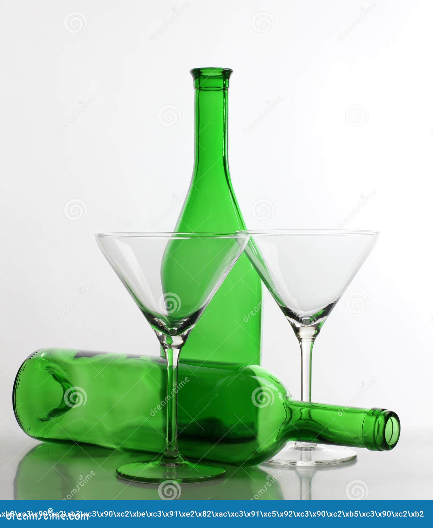 Glasses And Bottle Martini Stock Image Image Of Liquid 23306119