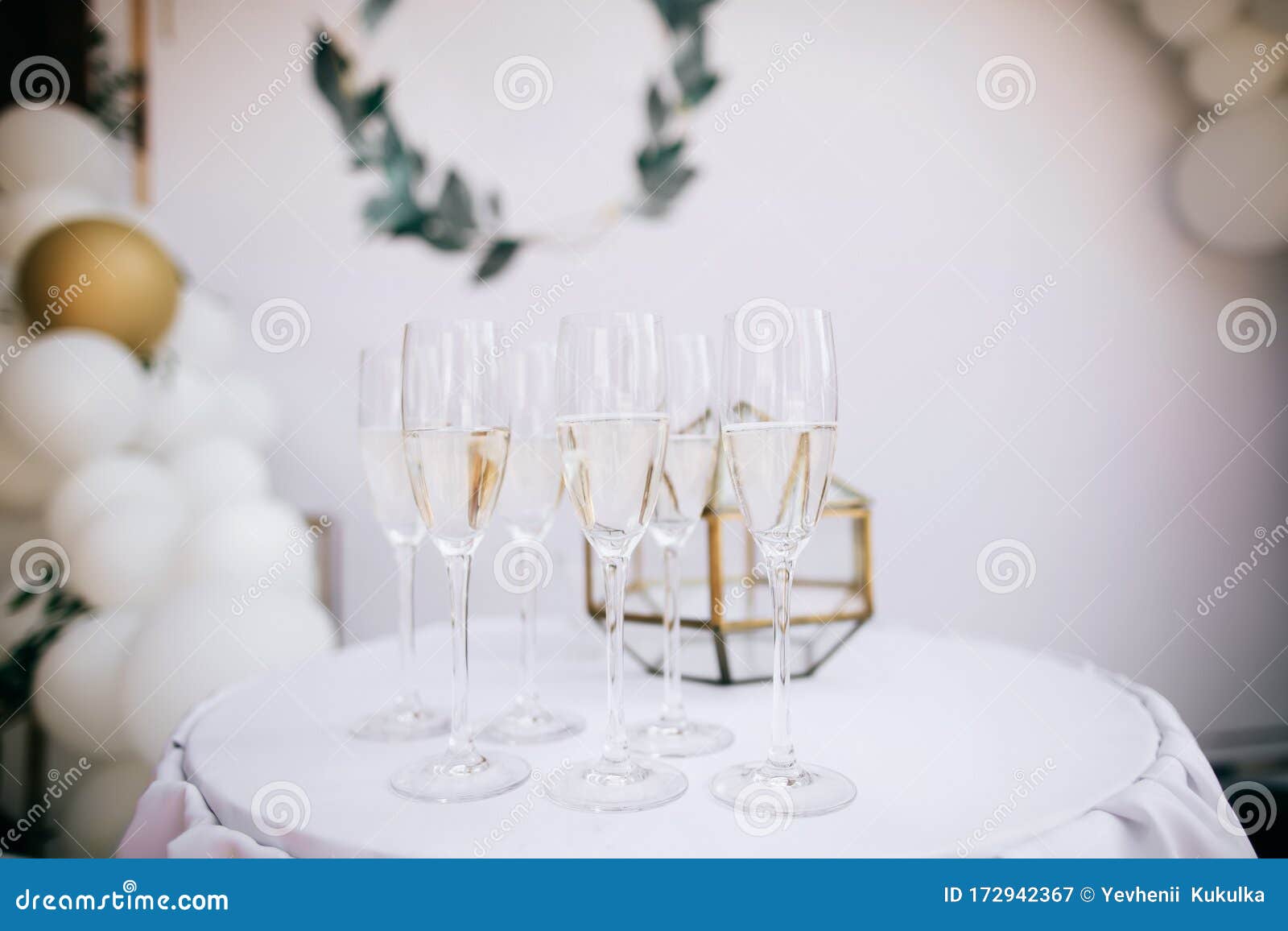 Glasses of Champagne on Receptions at Wedding Ceremony Stock Image ...