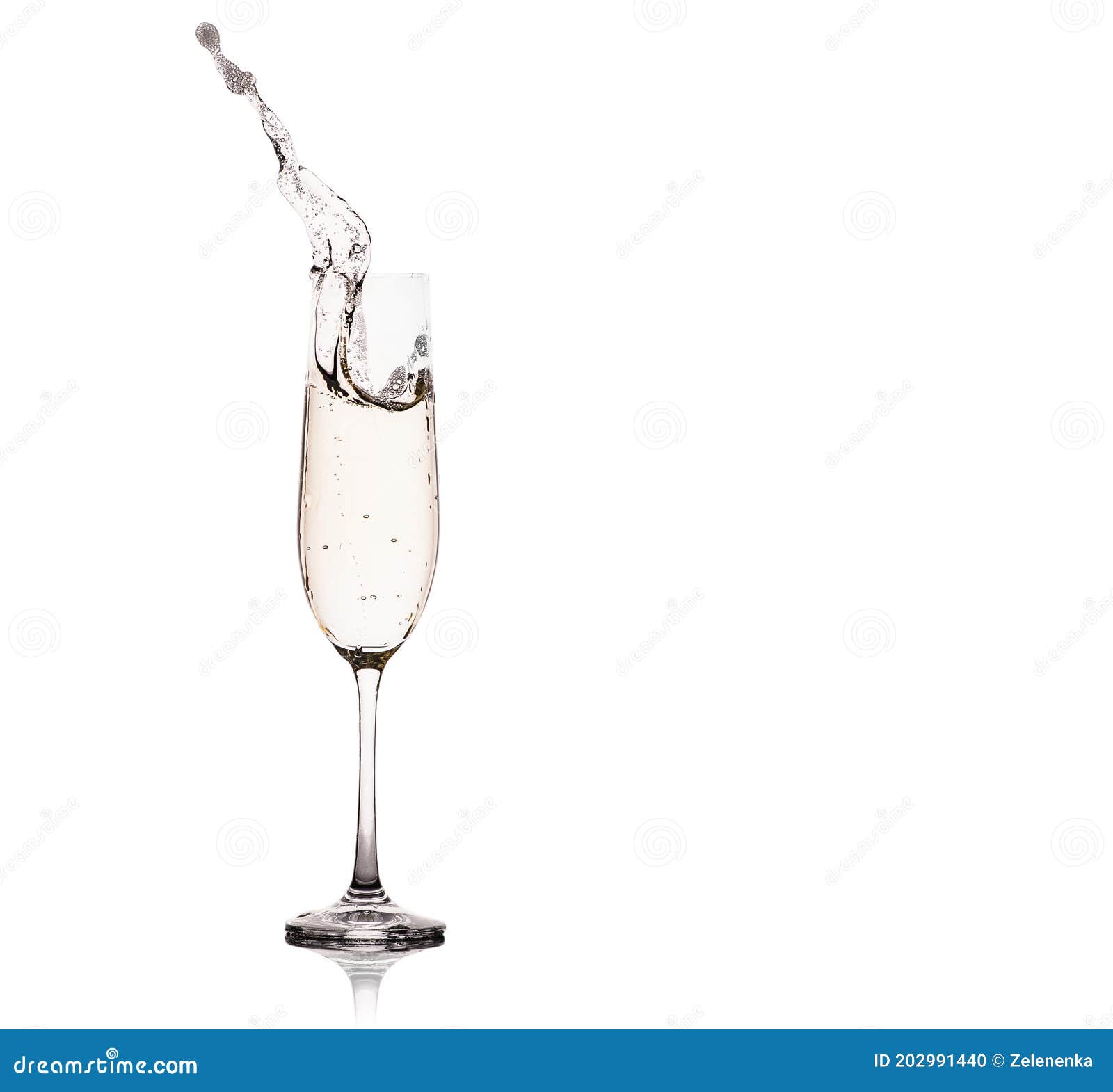 Glasses Of Champagne With Splash, Isolated On White Background Royalty ...
