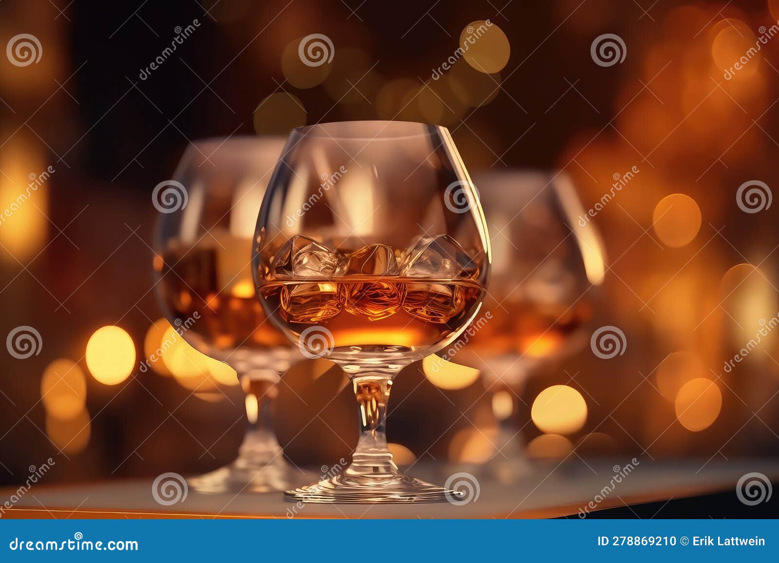 Glasses of Cognac in a Close-up Shot, Macro Shot - Made with Generative ...