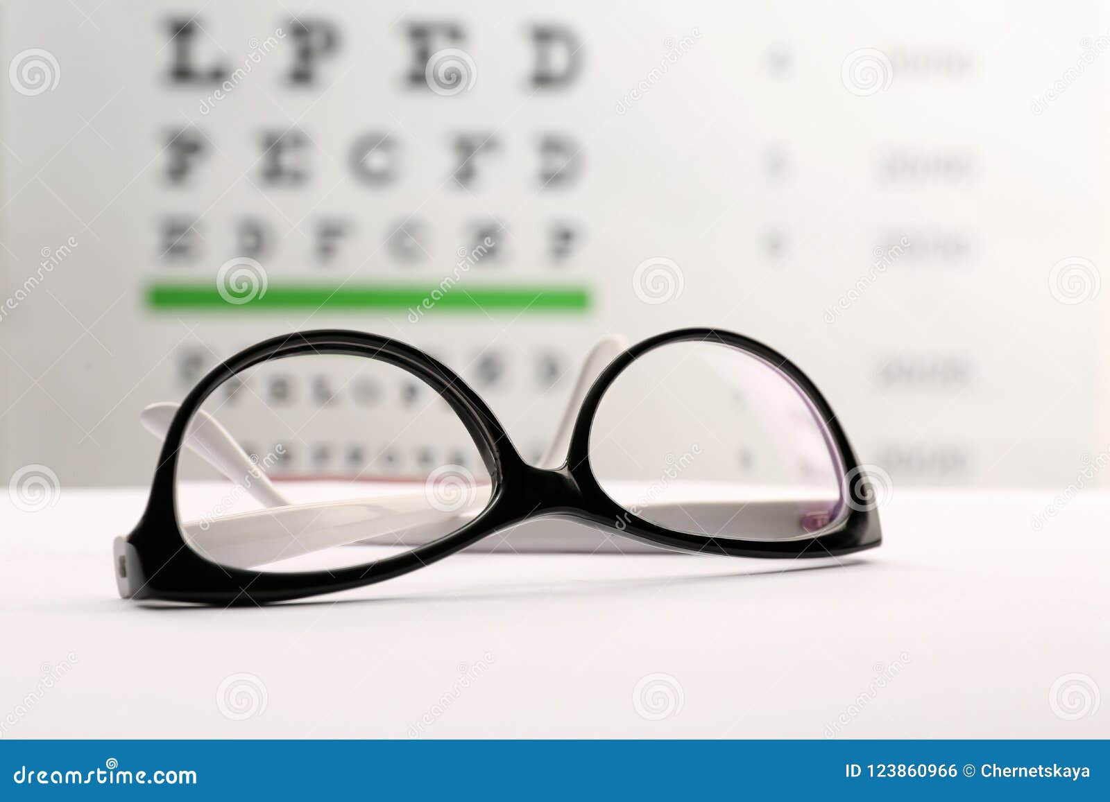 Glasses with Corrective Lenses on Table Stock Photo - Image of optical ...