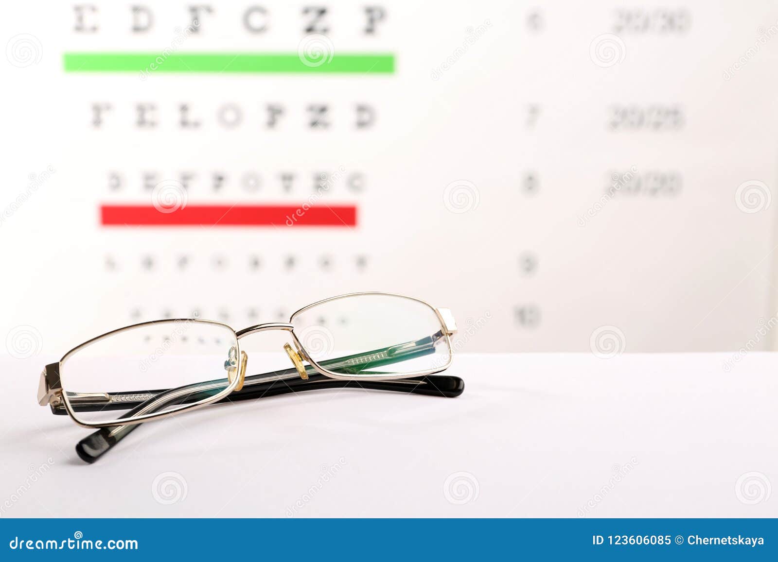 Glasses with Corrective Lenses on Table Stock Image - Image of health ...