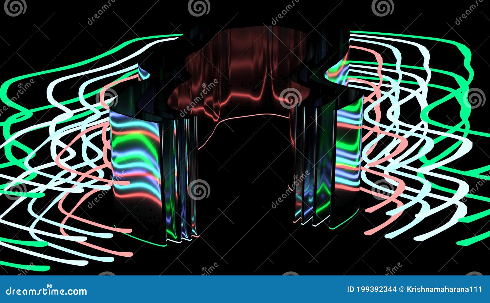On Glasses 3d Rendering Refraction of Colourful Lightings Stock ...