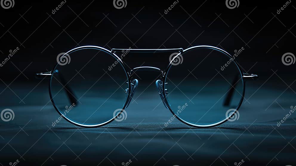 Glasses on a Dark Background. Glasses for Sight and Vision Correction ...