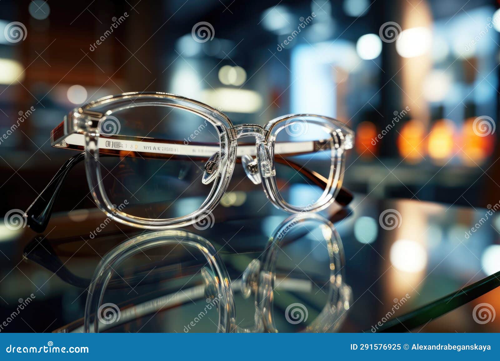 The Glasses are on Display in the Optics Store Stock Illustration ...