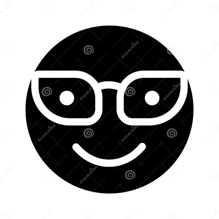Glasses On Emoji Face Showing Concept Icon Of Cool Emoji Proud Emoji Stock Vector