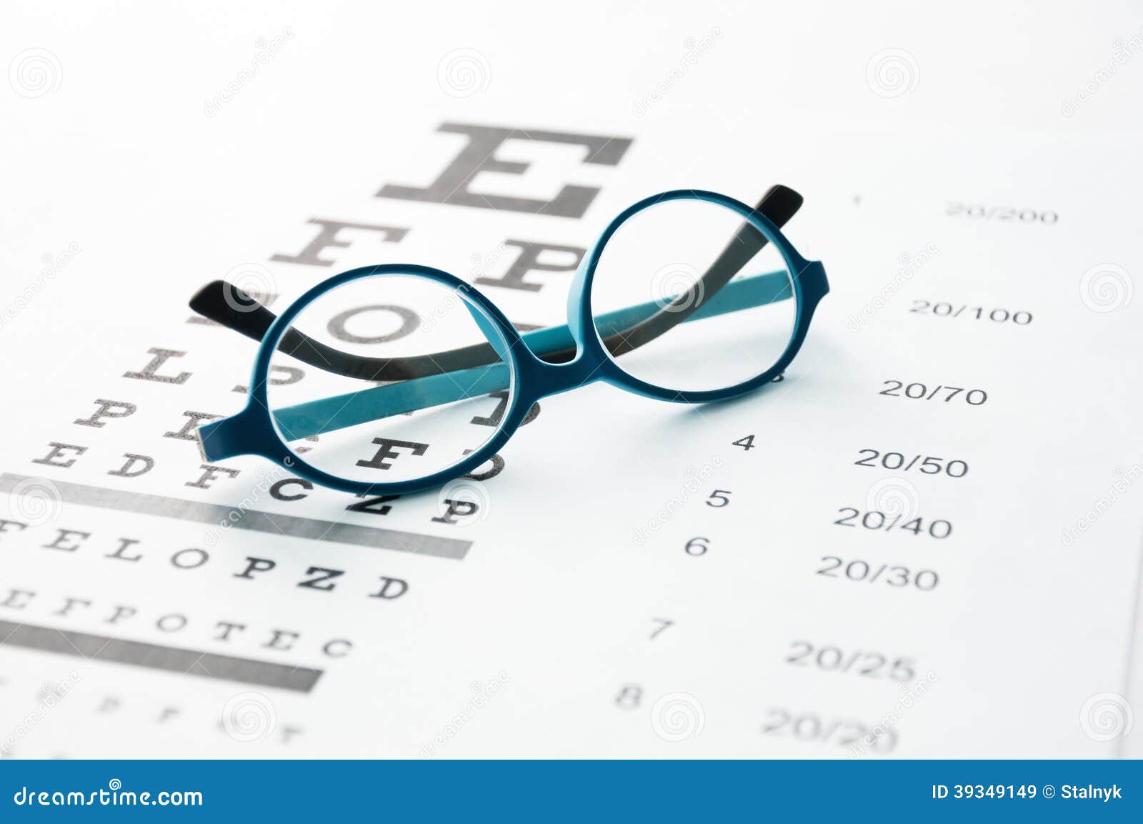 Glasses on eye chart stock image. Image of care, eyesight - 39349149